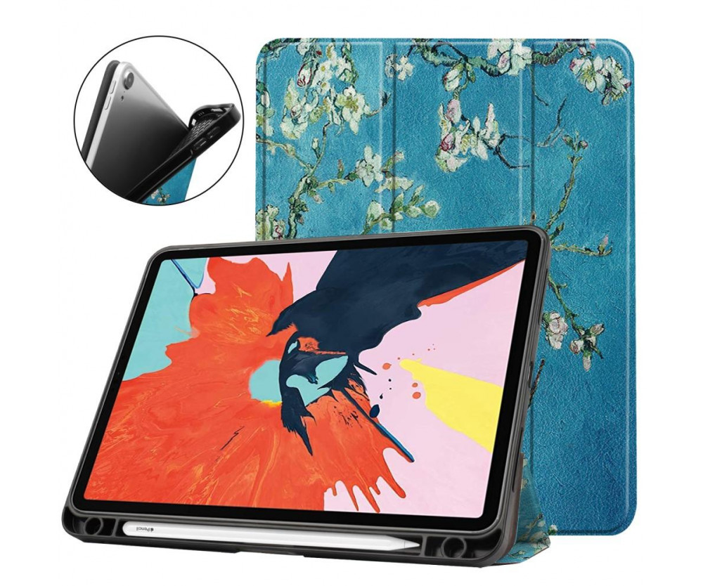 Apple iPad Air (2020) (2022) Slim fit tri-fold fodral - Tree with Flowers